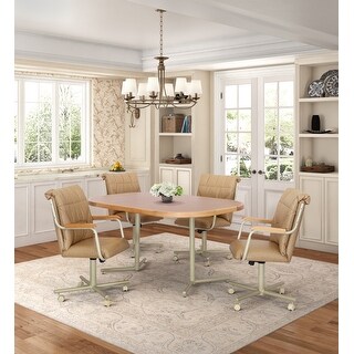 Caster Chair Company 5-Piece 42x[42/60] Oak Caster Castor Dining Set ...